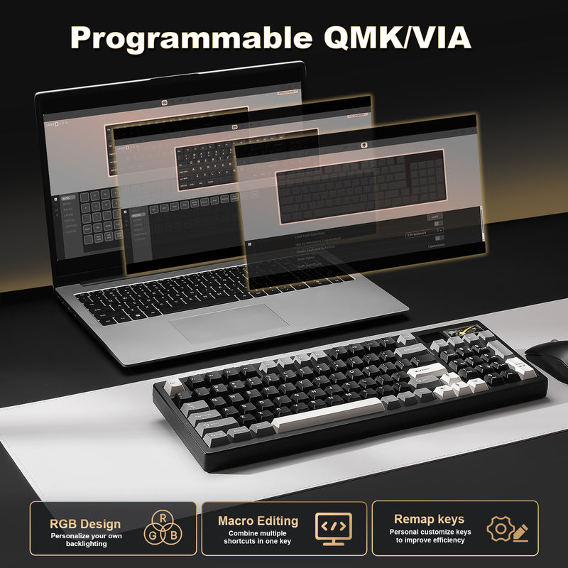 YUNZII IF99 QMK/VIA Full Size LCD Mechanical Keyboard – YUNZII KEYBOARD