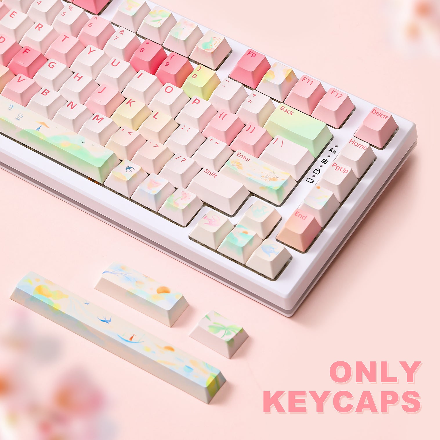 pbt keycap set dye sub keycaps cherry profile custom keyboard FOREST ...