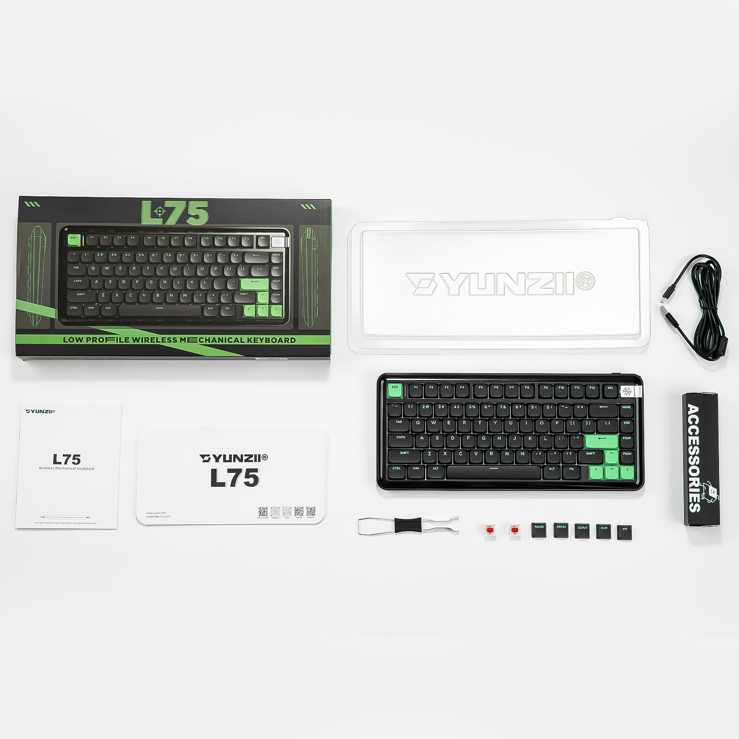 YUNZII L75 Low Profile Wireless Mechanical Keyboard – YUNZII KEYBOARD