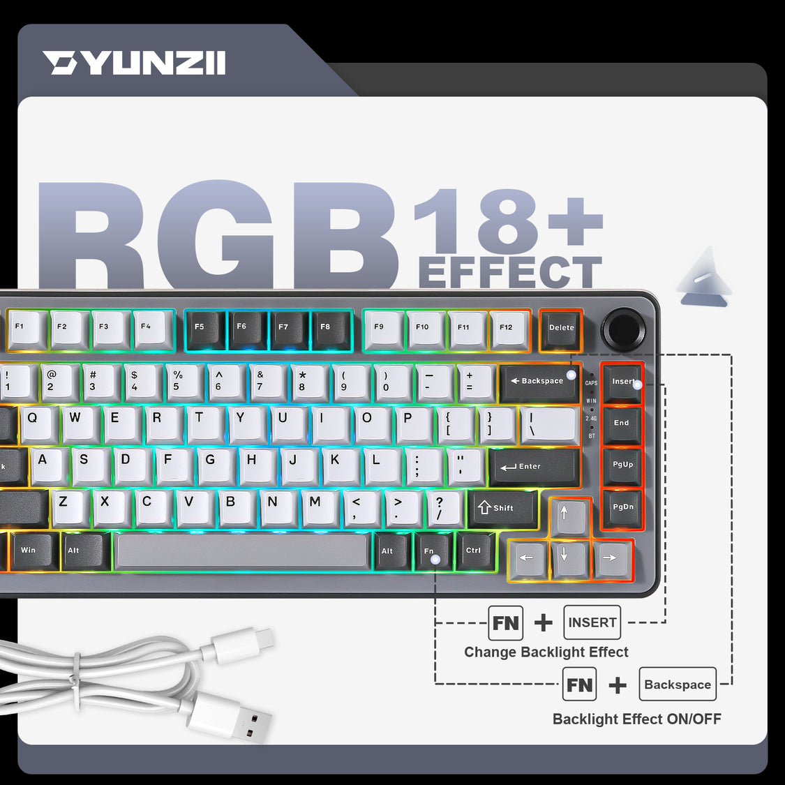 YUNZII B75 Pro Dark Gray Wireless Mechanical Keyboard – YUNZII KEYBOARD