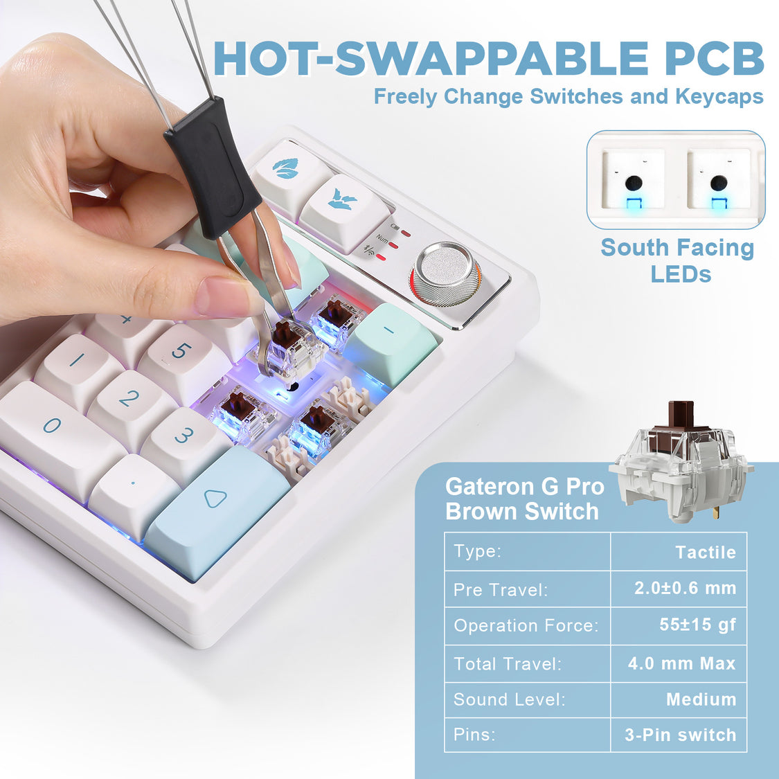 YUNZII YZ19 Gasket Wireless Mechanical Knob Numeric Keypad Num Pad – YUNZII KEYBOARD