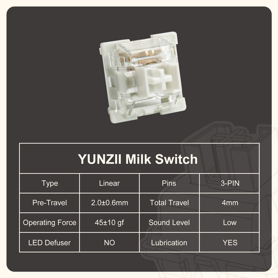YUNZII Milk 3-Pin Mechanical Keyboard Linear Switch – YUNZII KEYBOARD