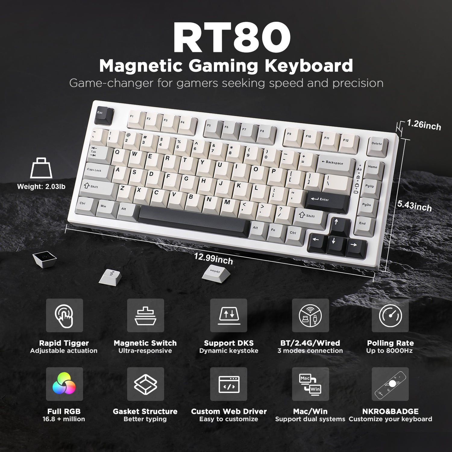 YUNZII RT80 Rapid Trigger 8K Magnetic Keyboard – YUNZII KEYBOARD
