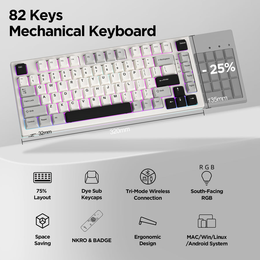YUNZII YZ75 Pro Wireless Mechanical Keyboard – YUNZII KEYBOARD