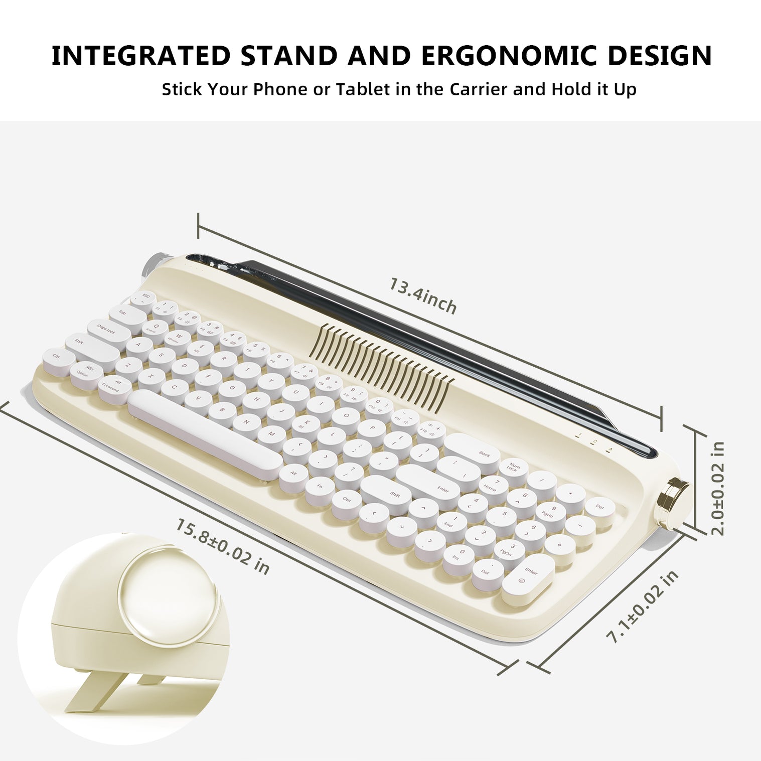 YUNZII ACTTO B309 Upgraded Rechargeable Wireless Retro Typewriter Keyb ...