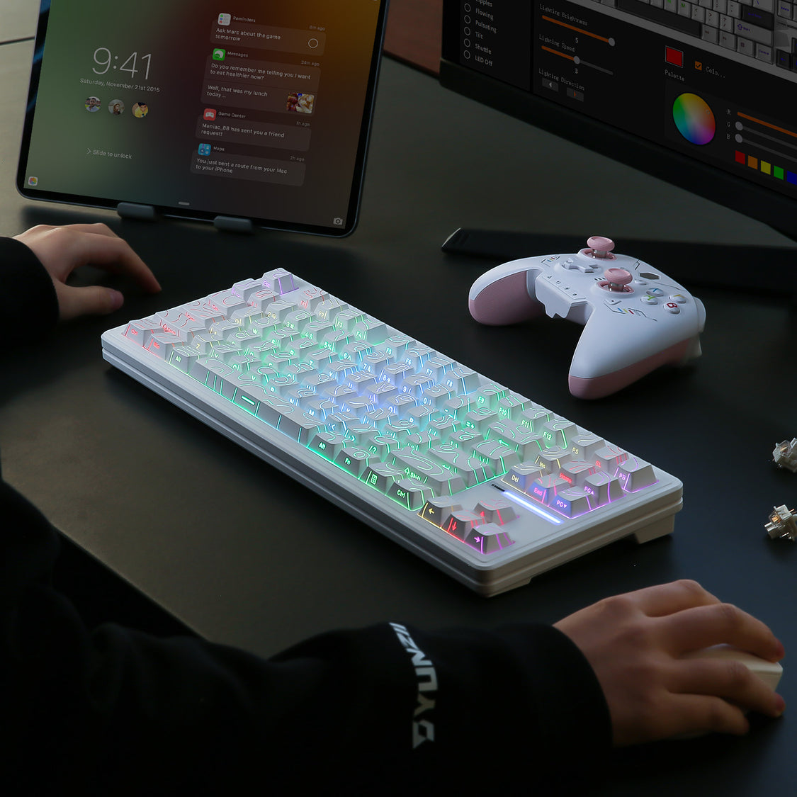YUNZII YZ87 White Line Mechanical Gaming Keyboard – YUNZII KEYBOARD