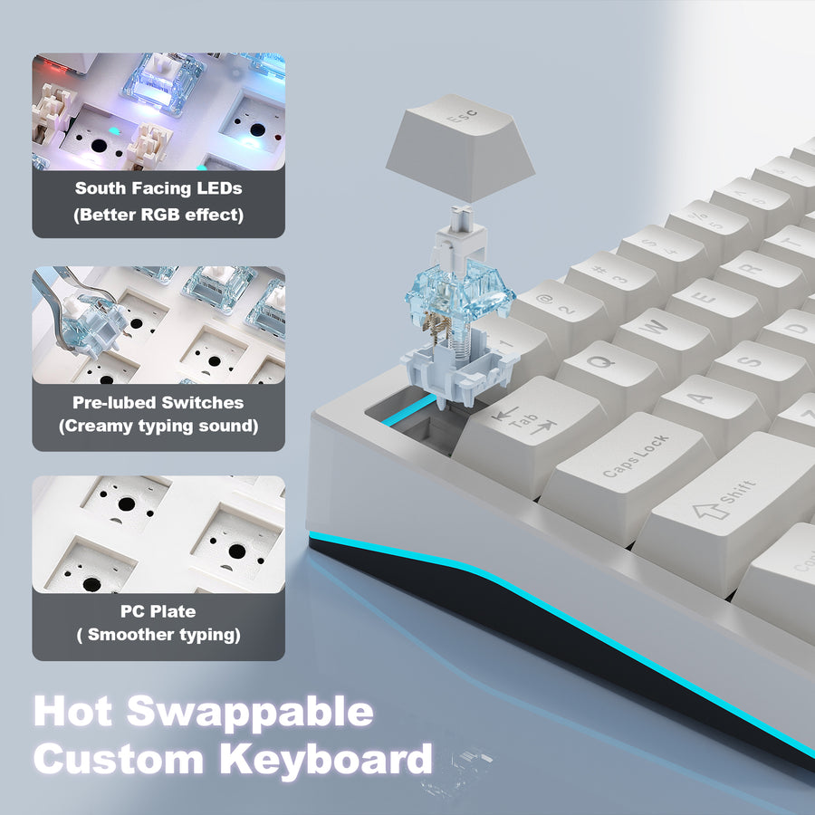 YUNZII AL65 QMK/VIA Custom Hollow Mechanical Keyboard – YUNZII KEYBOARD