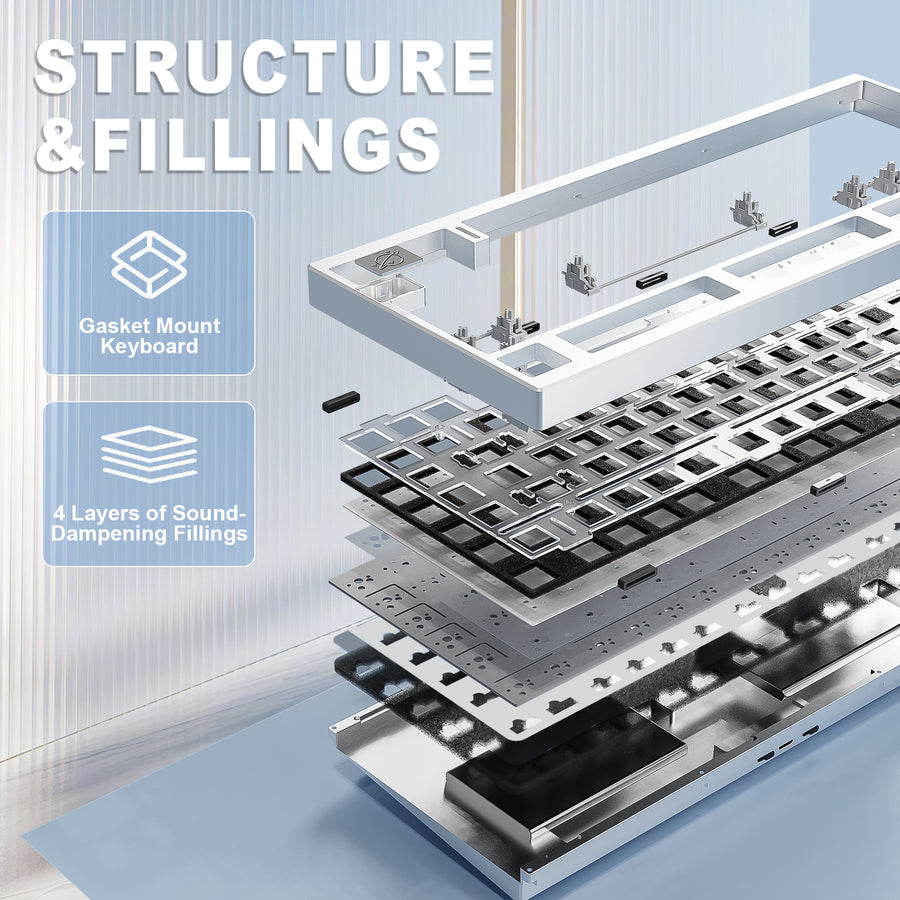 YUNZII AL75 PRO Aluminum Barebone Mechanical Keyboard Kit – YUNZII KEYBOARD