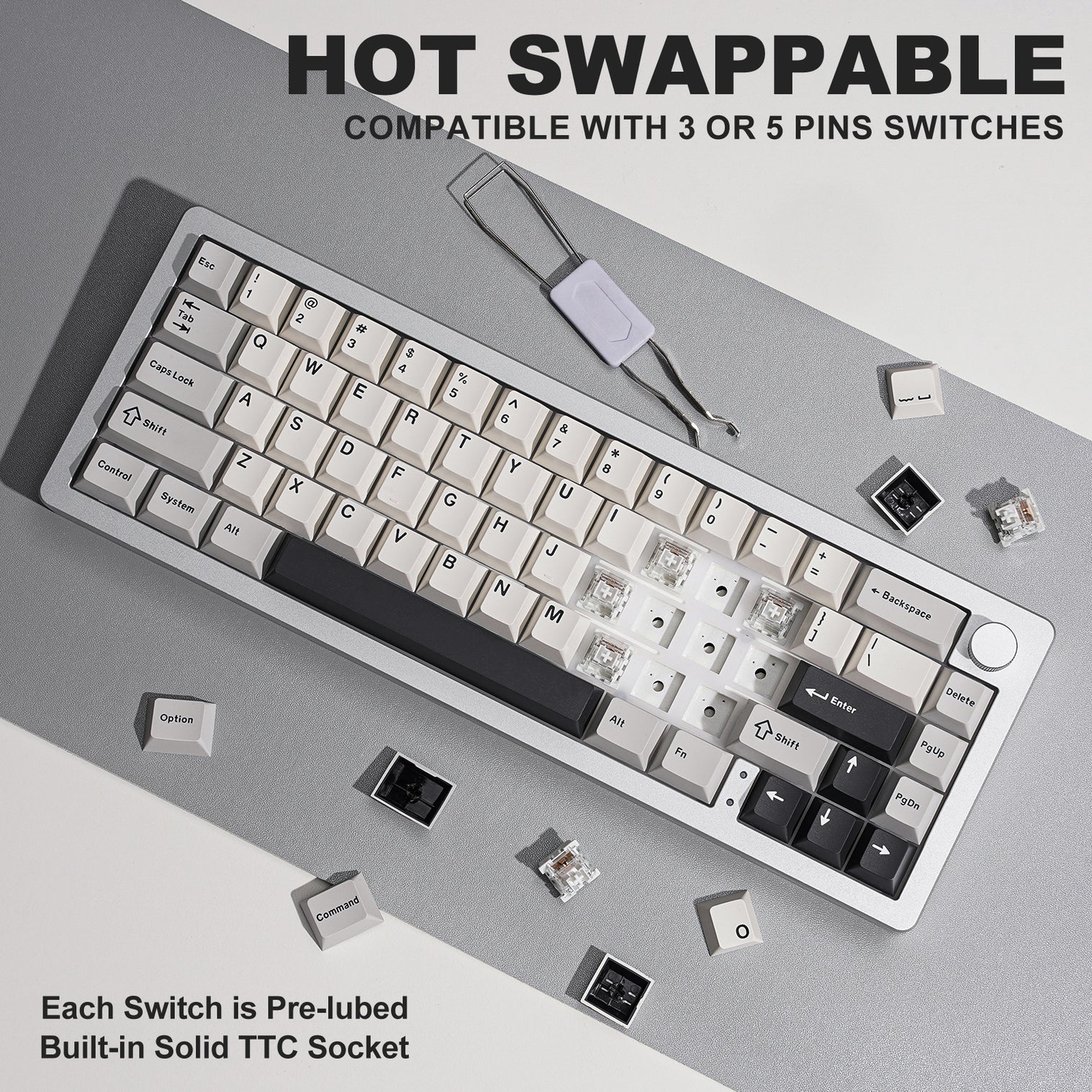 YUNZII AL66 Knob CNC Aluminum Wireless Mechanical Keyboard – YUNZII ...