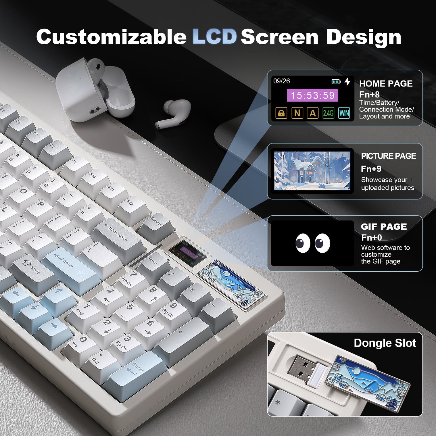 YUNZII IF99 QMK/VIA Full Size LCD Mechanical Keyboard – YUNZII KEYBOARD