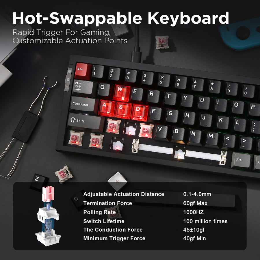 YUNZII RT68 Rapid Trigger Gaming Magnetic Keyboard – YUNZII KEYBOARD