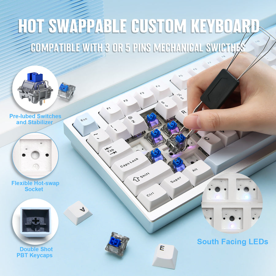 YUNZII AL75 PRO CNC Aluminum Wireless Mechanical Keyboard – YUNZII KEYBOARD