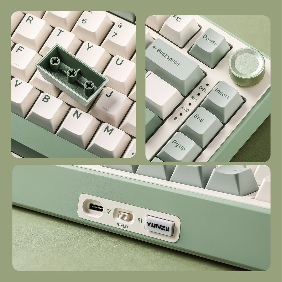 YUNZII B75 Pro Green Wireless Mechanical Keyboard – YUNZII KEYBOARD