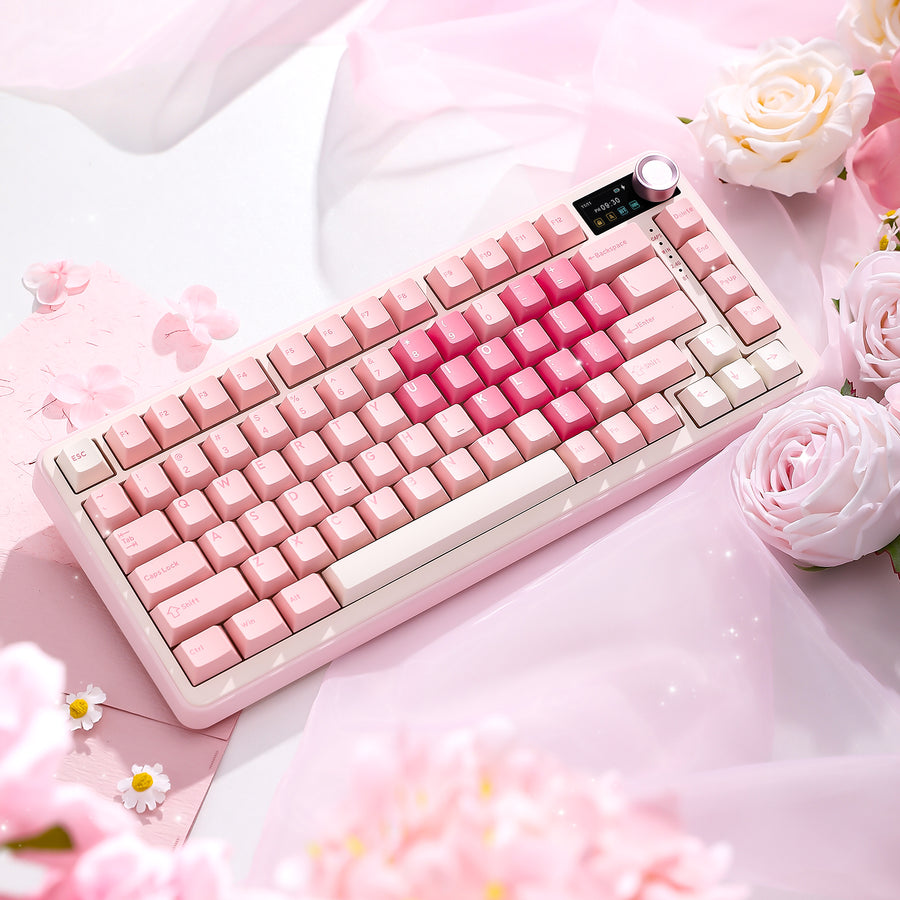 YUNZII B75 PRO MAX QMK/VIA Knob TFT Screen Wireless Mechanical Keyboar ...