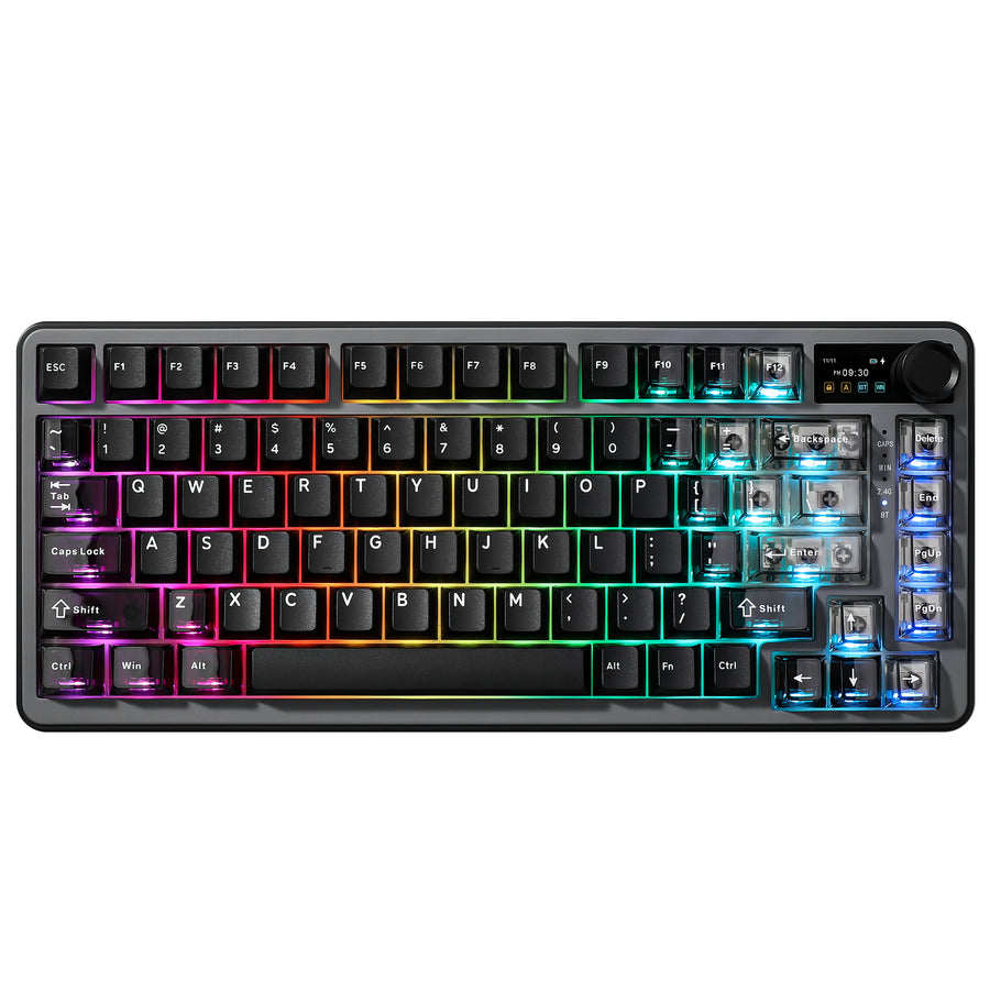 YUNZII B75 PRO MAX QMK/VIA Knob TFT Screen Wireless Mechanical Keyboar ...