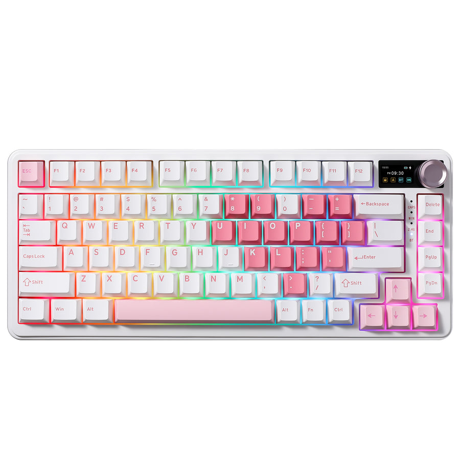 YUNZII B75 PRO MAX QMK/VIA Knob TFT Screen Wireless Mechanical Keyboar ...