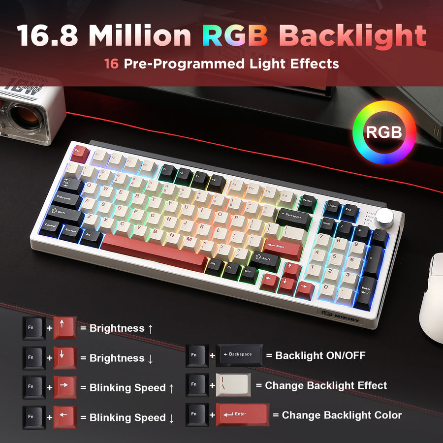 MIKIBY K98 Full-Size Wireless Mechanical Keyboard – YUNZII KEYBOARD