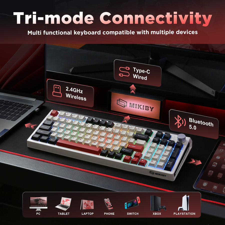 MIKIBY K98 Full-Size Wireless Mechanical Keyboard – YUNZII KEYBOARD