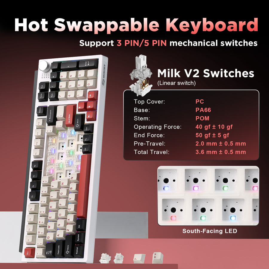MIKIBY K98 Full-Size Wireless Mechanical Keyboard – YUNZII KEYBOARD