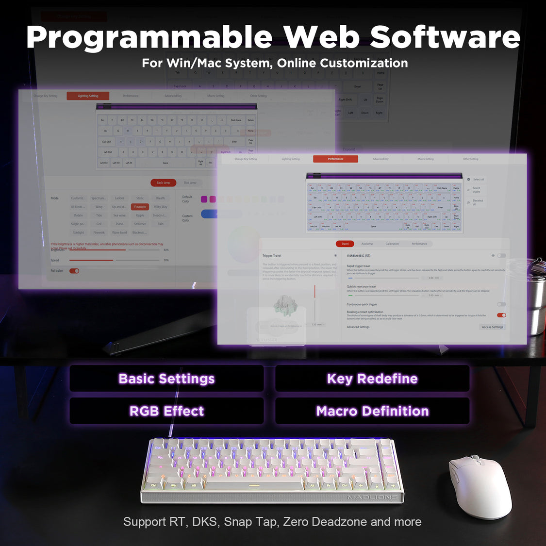 YUNZII x MADLIONS NANO68 Rapid Trigger Wired 8K Magnetic Gaming Keyboa ...