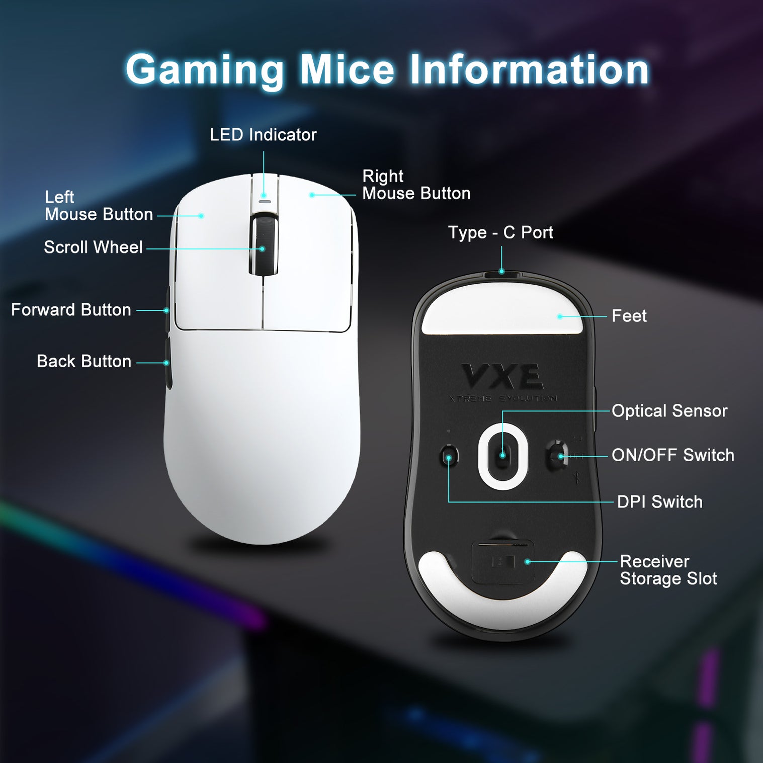 VXE R1 SE+ Tri-Mode Wireless Gaming Mouse – YUNZII KEYBOARD