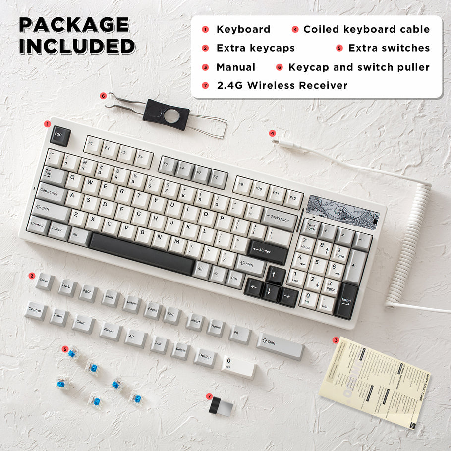 YUNZII Keynovo IF98 Hot-Swappable Gasket Mounted Mechanical Keyboard ...