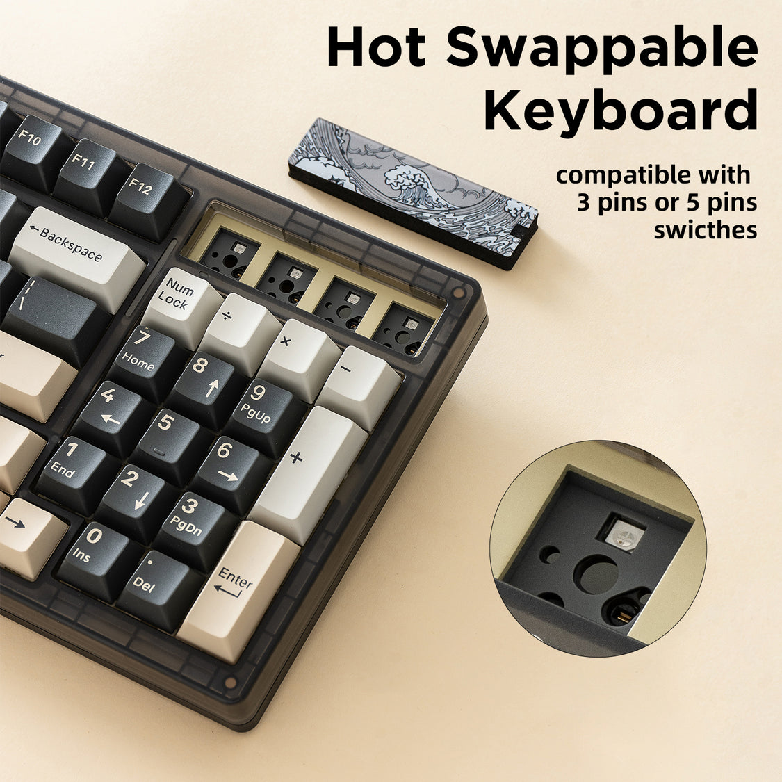YUNZII Keynovo IF98 Hot-Swappable Gasket Mounted Mechanical Keyboard ...